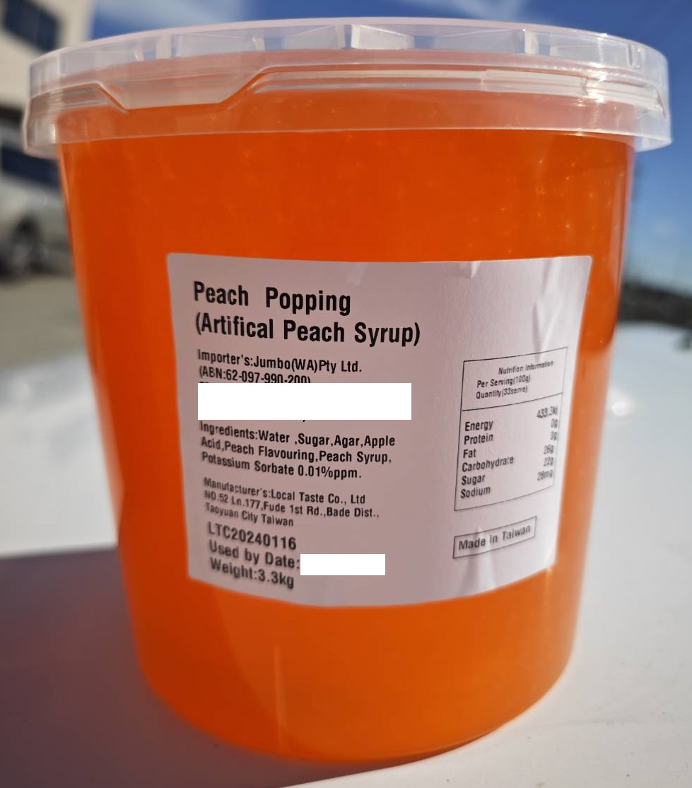 Pop Peach Flavor – Bubble Tea Wholesaler WA